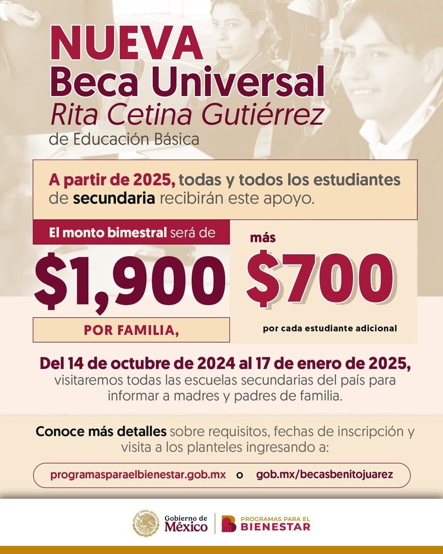 Beca Rita Cetina 2024: ¿Cómo registrar a alumnos de secundaria?